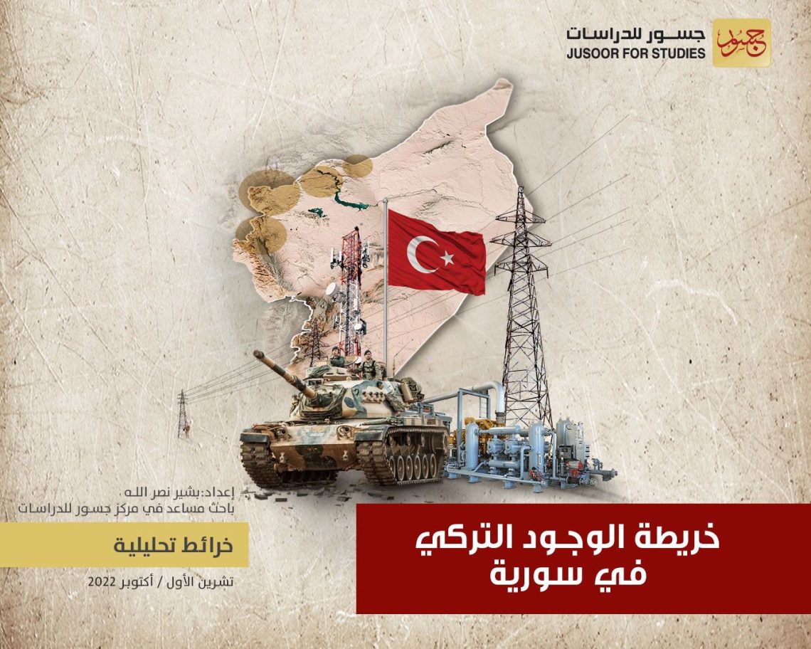 מכון ג'וסור למחקר מפרסם מפת התפשטות הבסיסים הטורקים בסוריה - Nziv.net